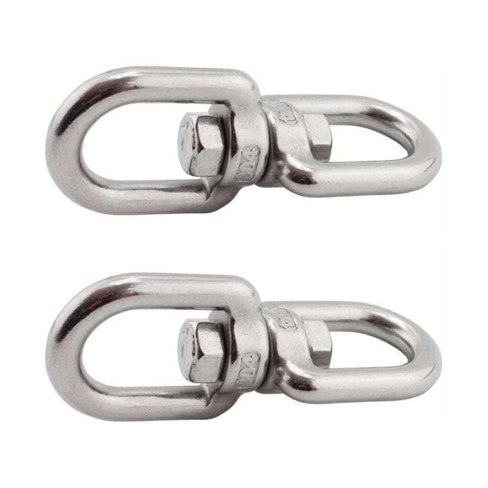 Etereauty Hanging Swivel Hook Basket Spinners Swing Ended Double Ring ...