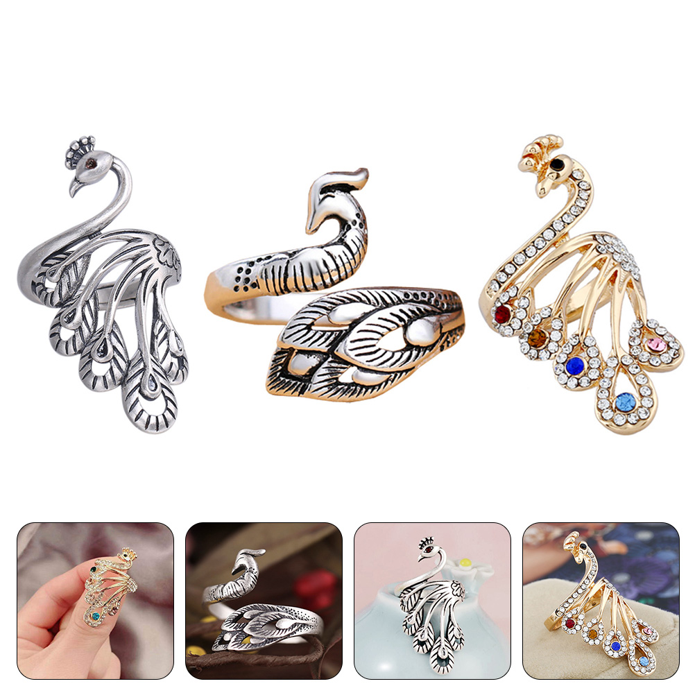 Etereauty Loop Rings,3Pcs Loop Rings Finger Ring Ethnic Style Ring ...