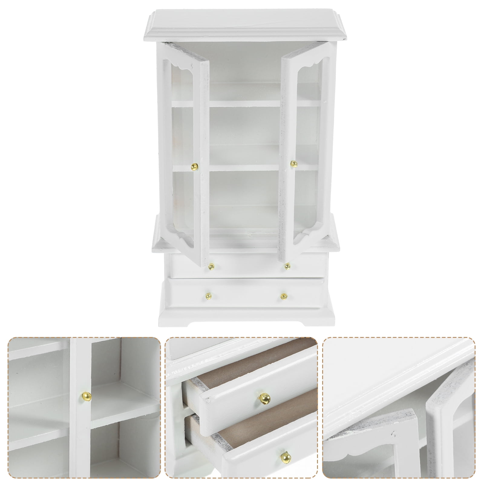 Etereauty Miniature Bookcase,Miniature Display Shelf 1:12 Mini House ...