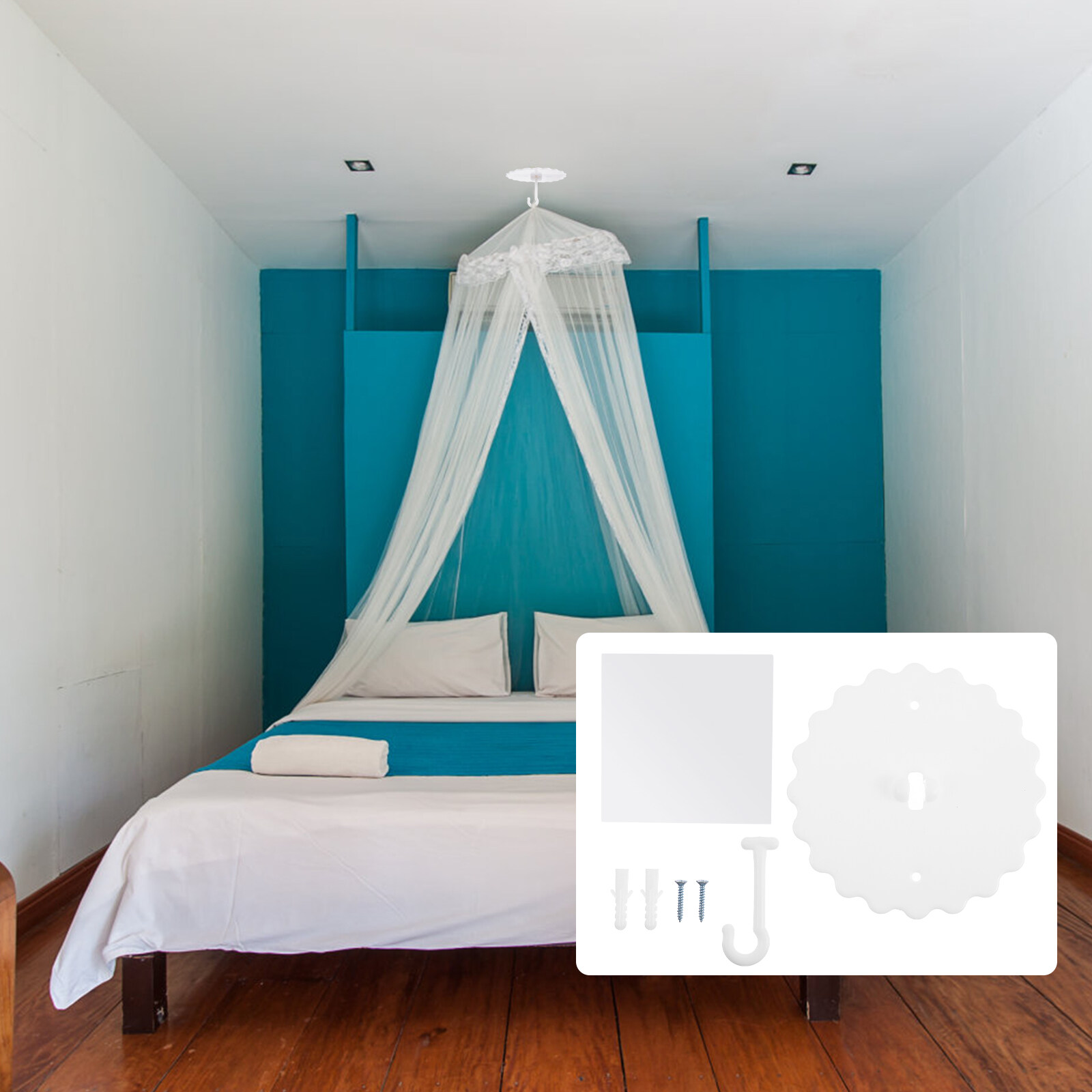 Etereauty Mosquito Net Hanger,1 Set Dome Mosquito Net Hooks Ceiling ...