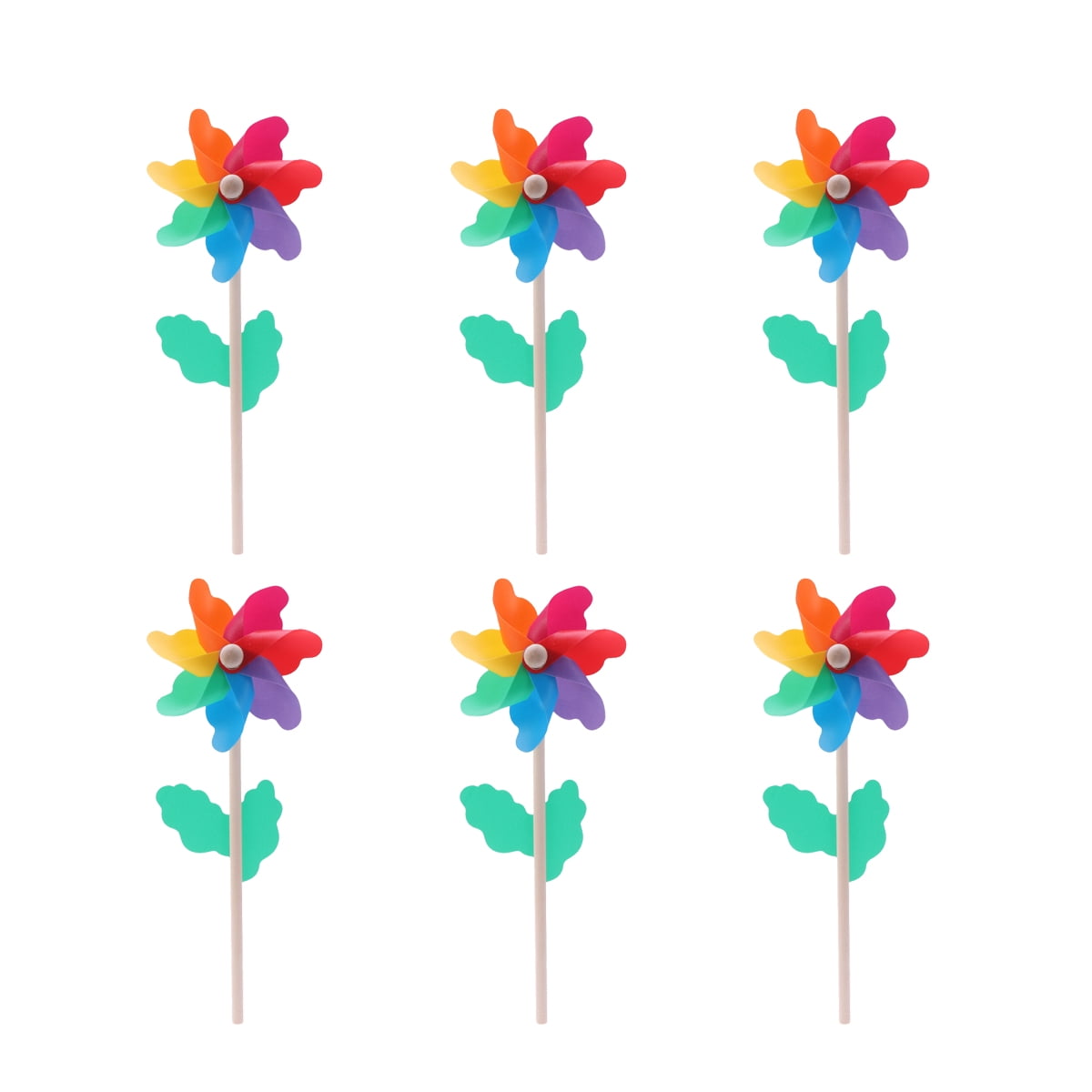 FRCOLOR 6PCS Plastic Party Pinwheels for Kids Playing Garden Decoration ...