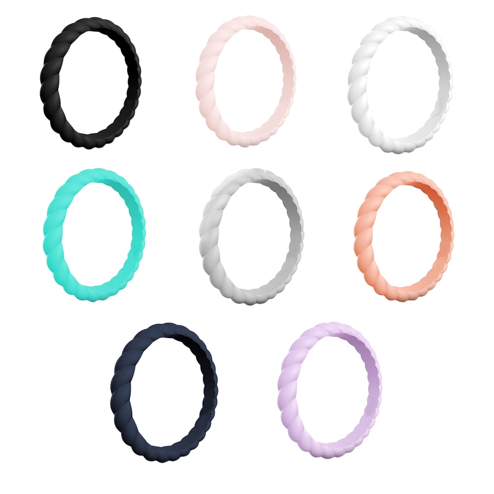 Etereauty Ring Rings Silicone Wedding Resin Rubber Knuckle Stackble ...
