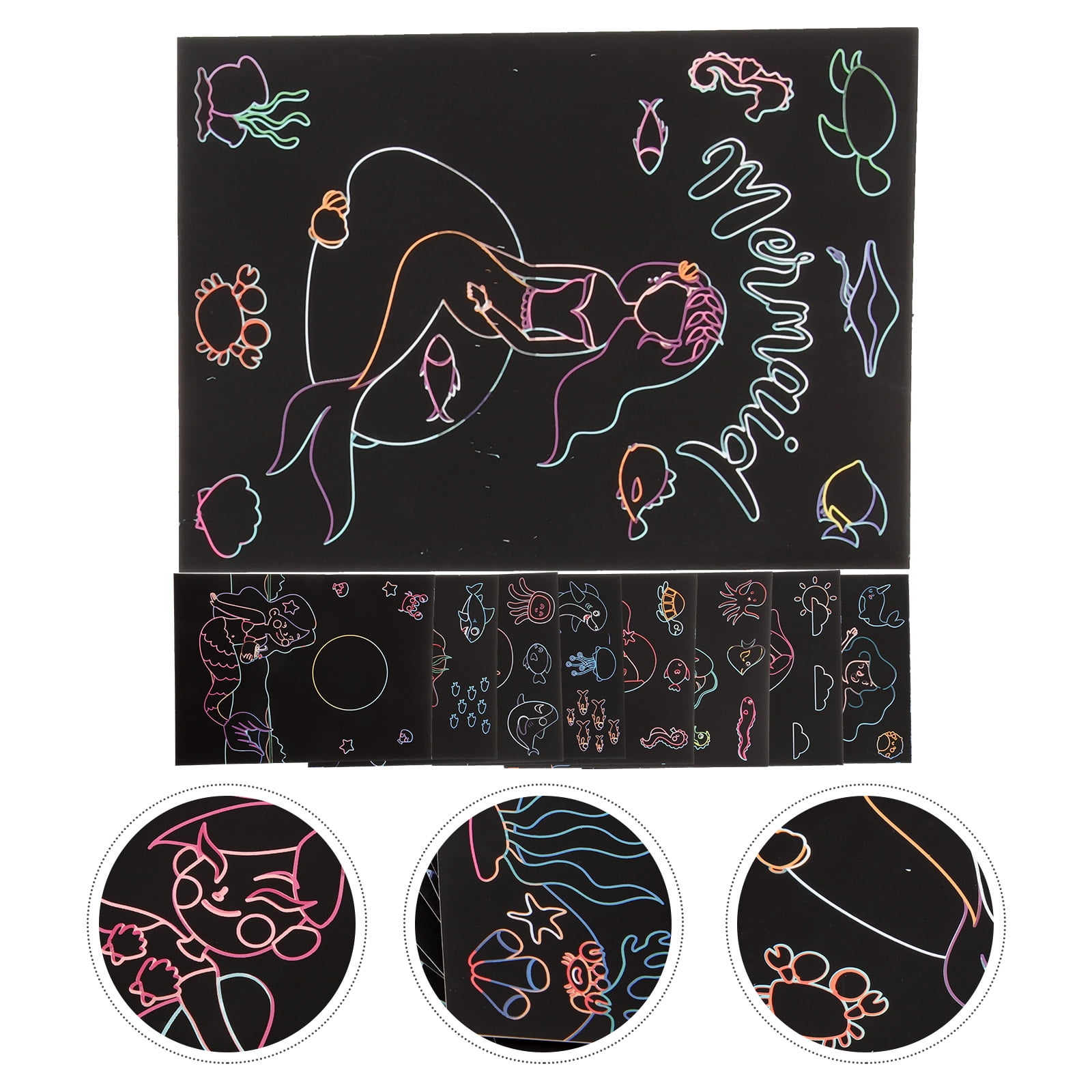 Etereauty Scratching Paper,9 Sheets of Funny Scratch Paper Painting ...