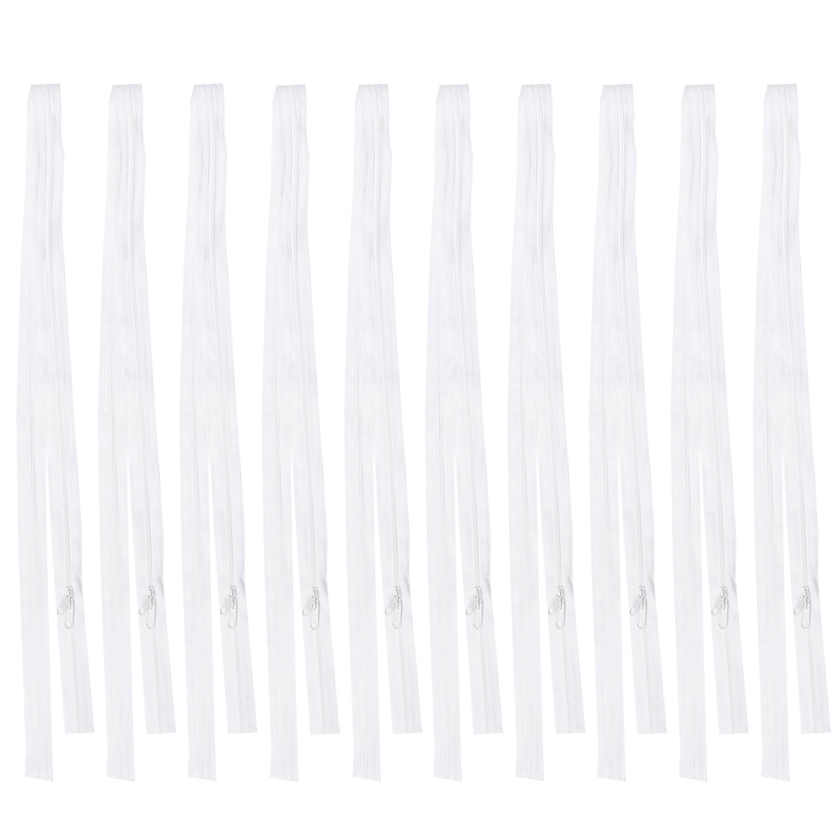 Sewing Zipszipper Zip Invisible Concealed Nylon White Coil Slider ...