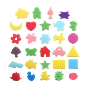 18 Pack Assorted Shapes Sponge Painting Shapes Brushes Sponges Stamper ...