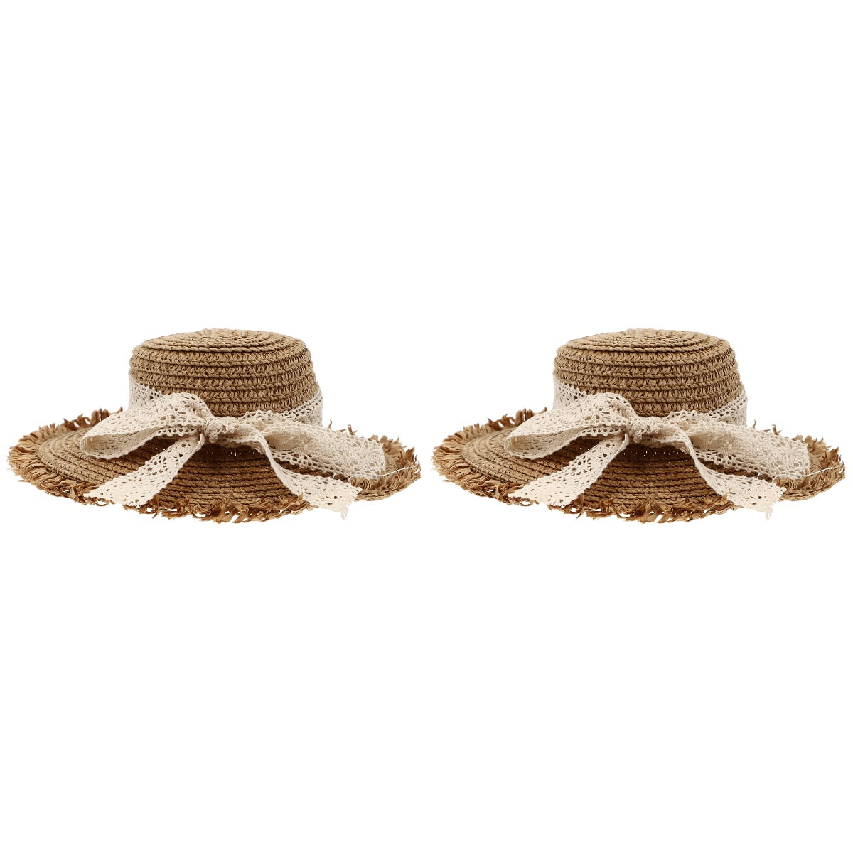 Etereauty Straw Hat Mini Craft Hats Doll Diy Supply Vintage Dolls Decor ...