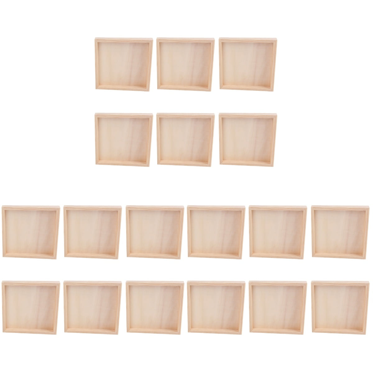 Unfinished Wood Panel Boards: 6pcs Wood Trays For Crafts Square Small ...
