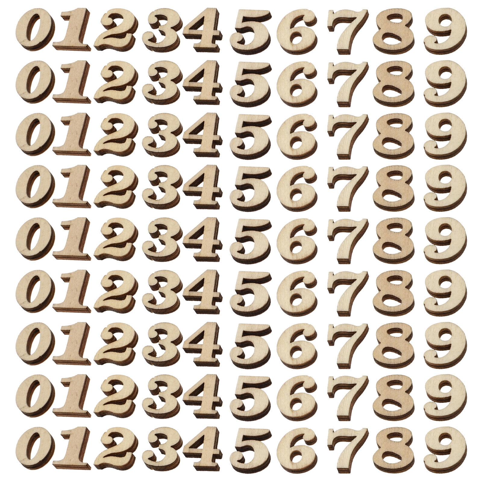 Wooden Wood Numbers Number Unfinished Craft Embellishments Slice ...