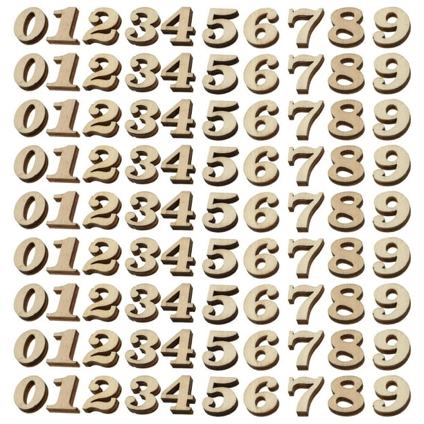 Etereauty Wooden Wood Numbers Number Unfinished Craft Embellishments Slice Unpainted Decorative Wedding Diy Kids 9 0 Cutout Small Walmart Business Supplies