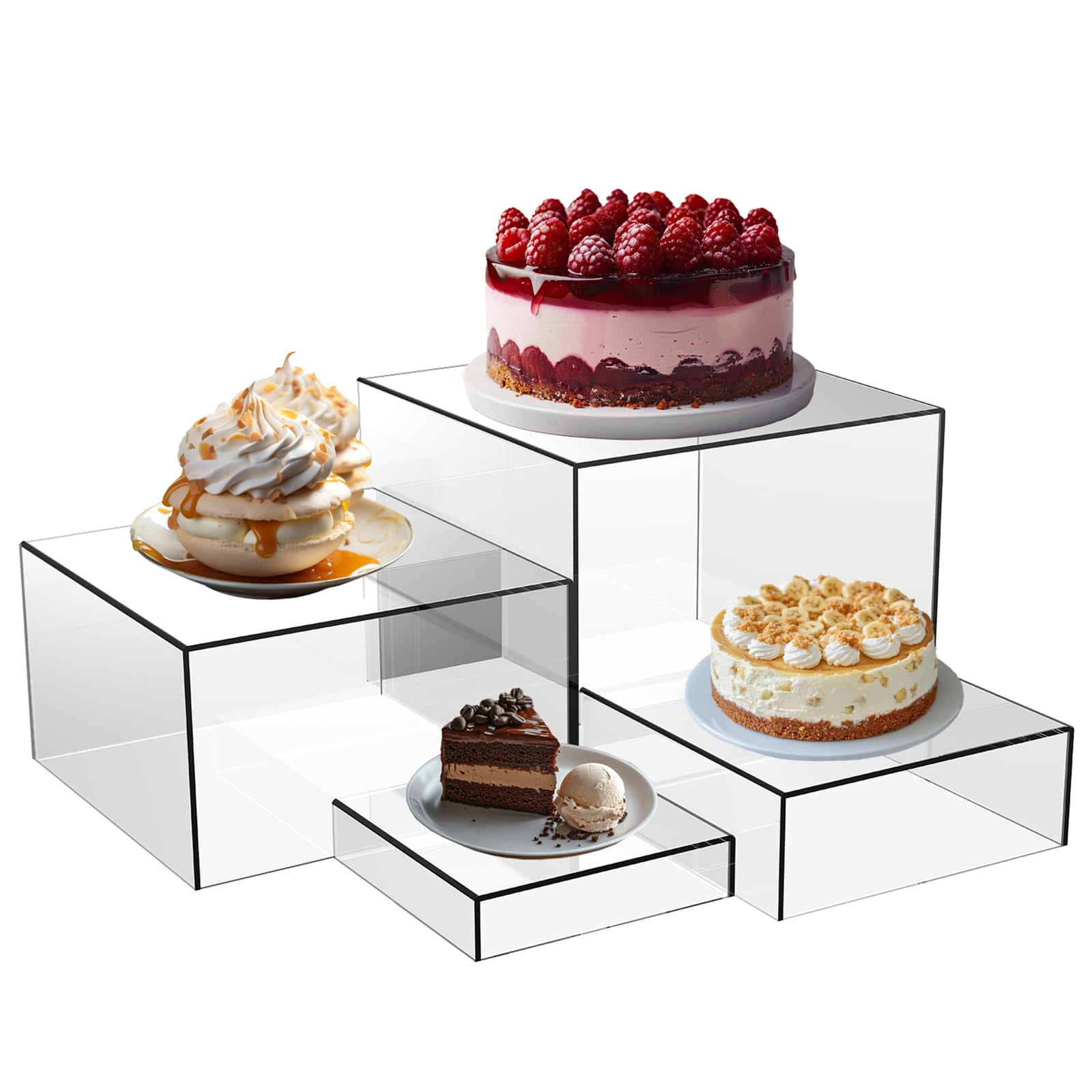 EternArmor Acrylic Risers Display Stands, 4 Pcs Food Display Risers for ...