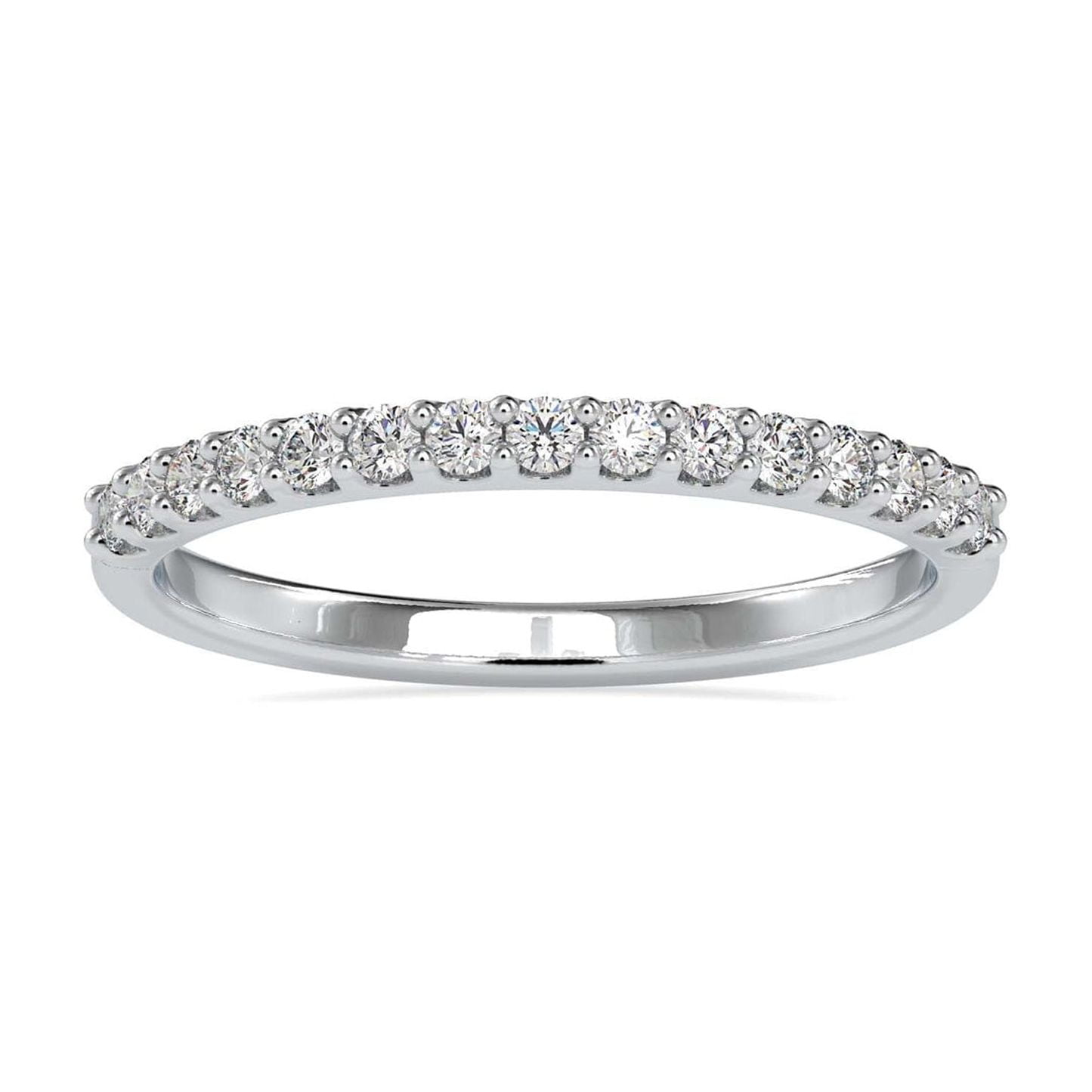 Eterna Jewel 1.16 Ct Round Cut Lab Created Diamond Engagement Band - Dainty 14K White Gold Over ...