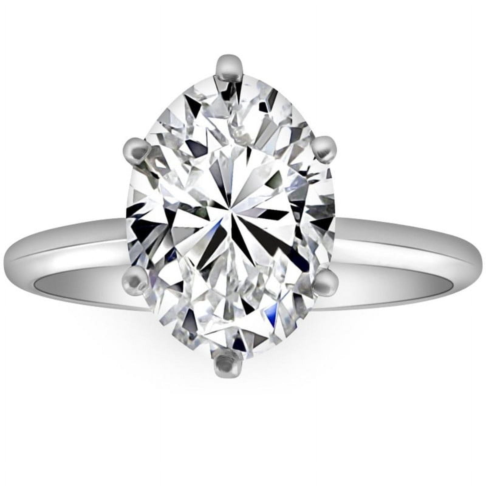 Eterna Jewel 1.3 Ct Round Cut Lab Created Diamond Engagement Ring - 14K ...