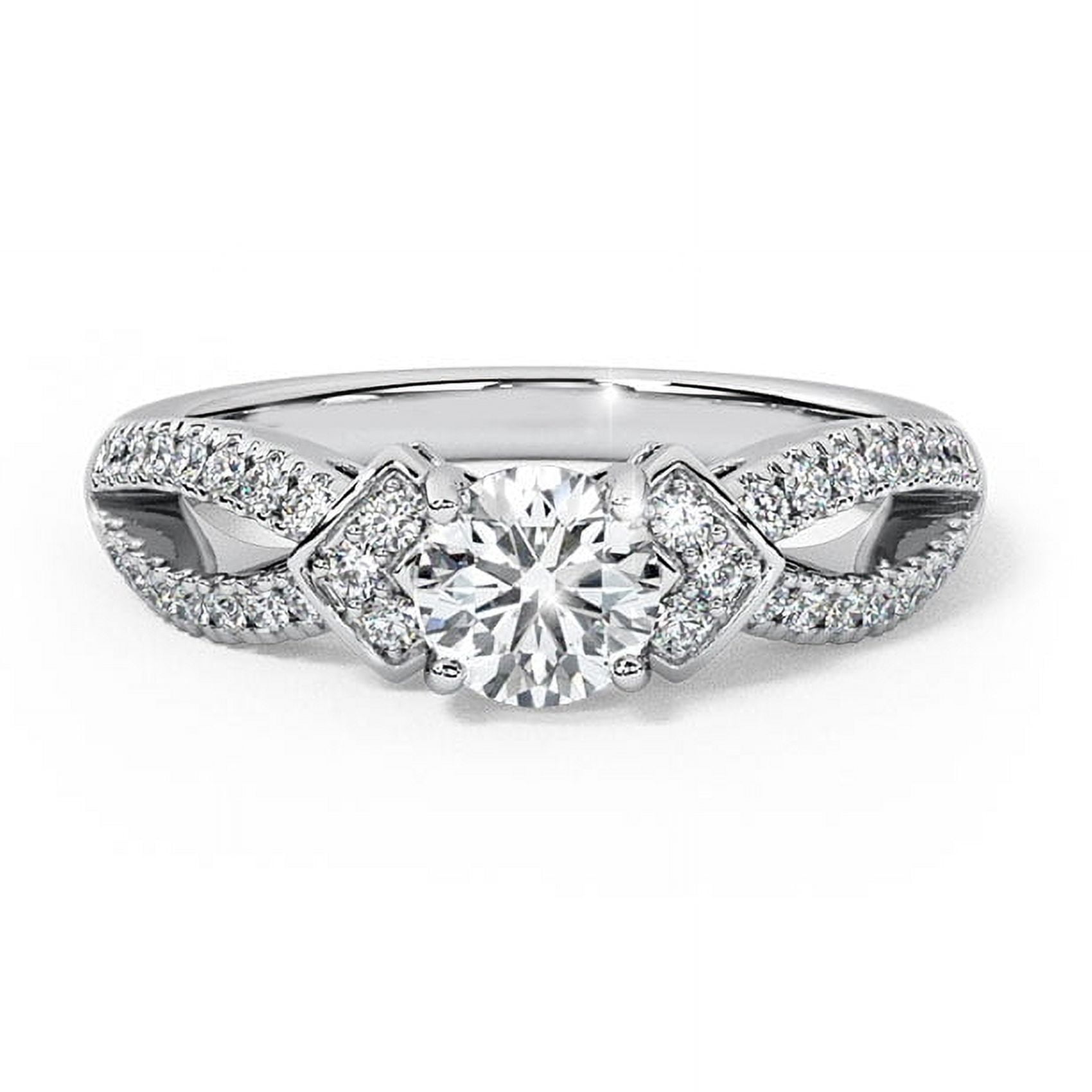 Eterna Jewel 1.37 Ct Lab Created Diamond Round Cut Engagement Ring ...