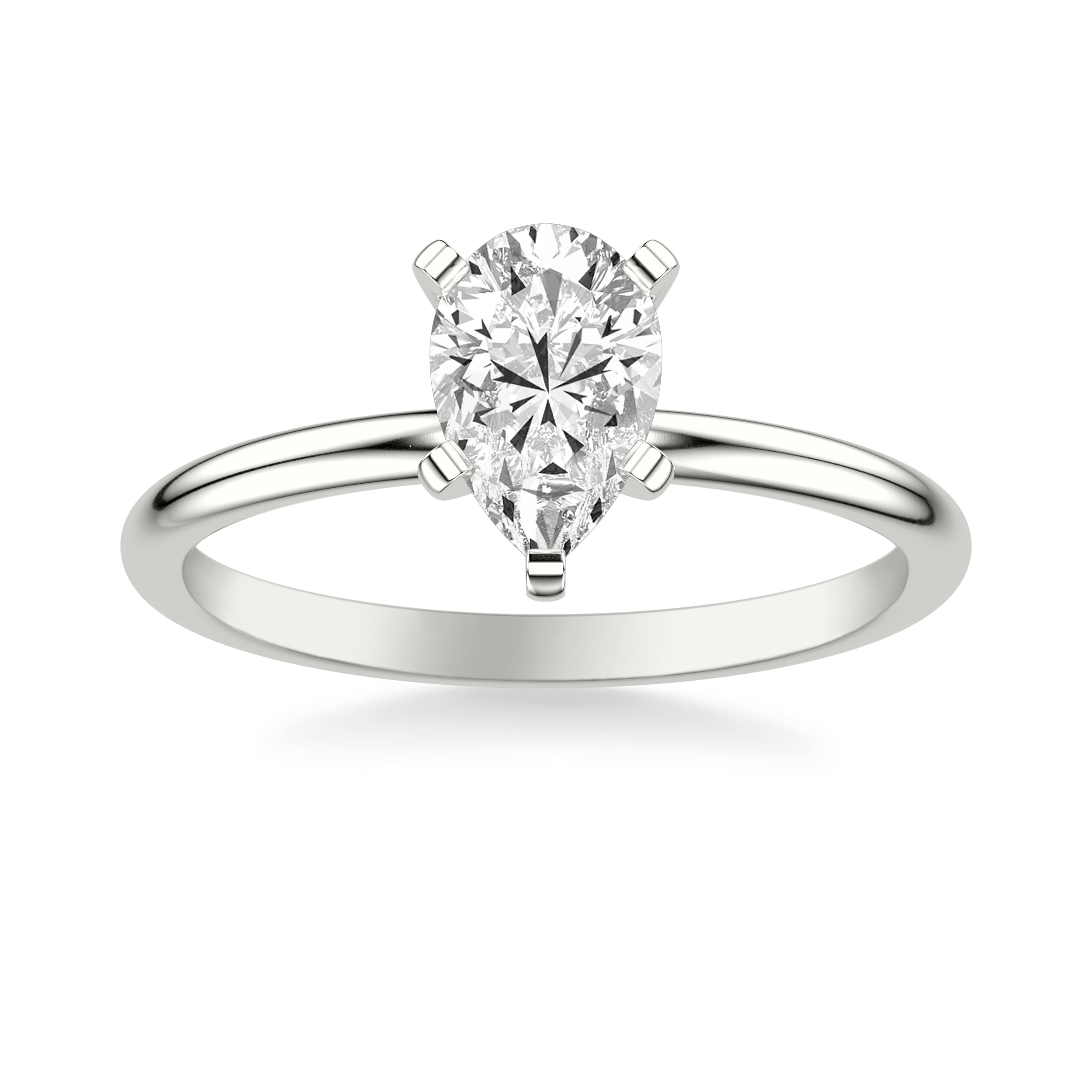 Eterna Jewel 1.4 Ct Pear Cut Lab Created Diamond Wedding Ring for Women - 14K White Gold Over ...