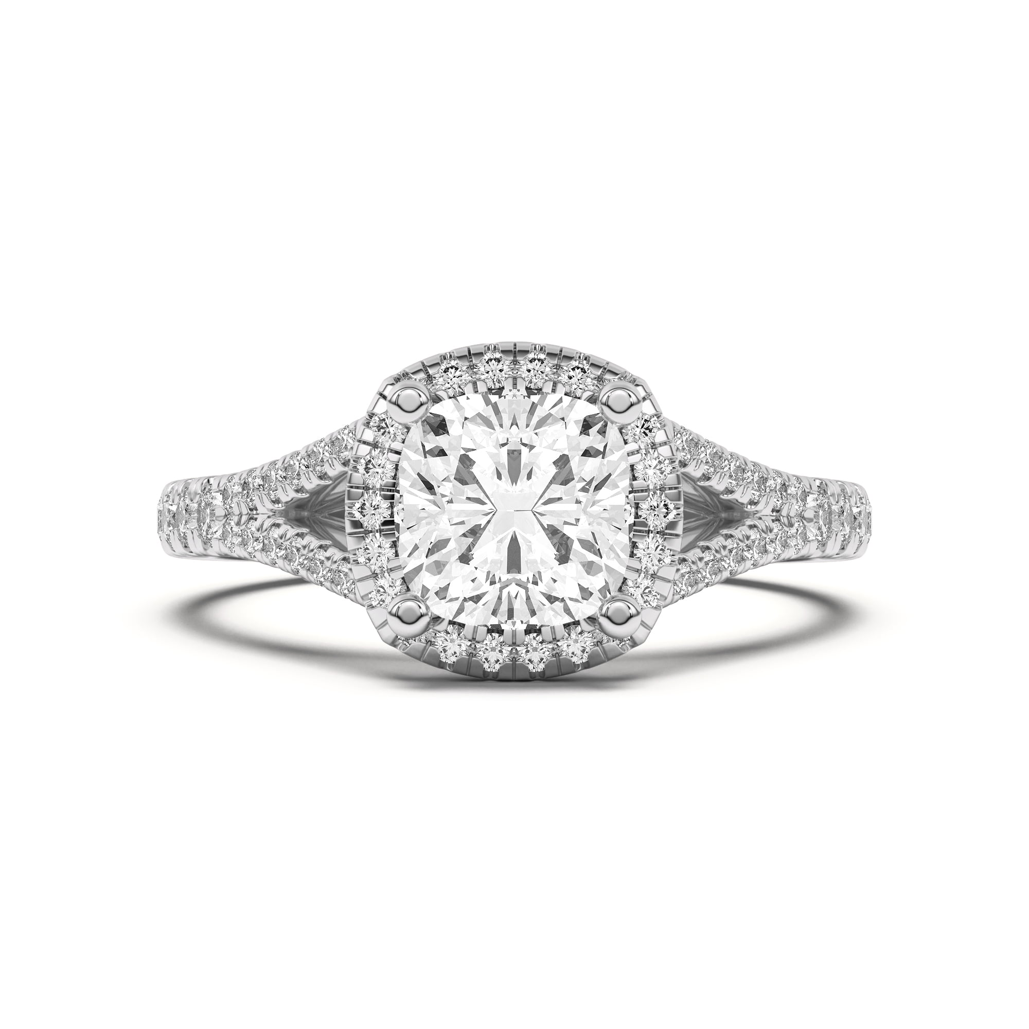 Eterna Jewel 1.5 Ct Cushion Cut Lab Created Diamond Ring - Split Shank ...