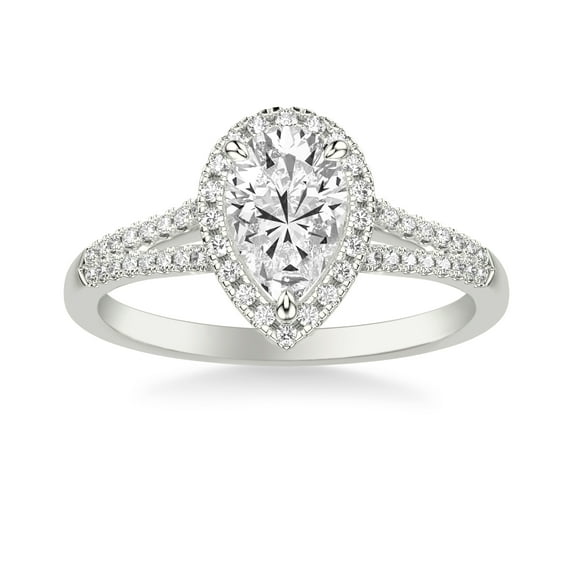 Eterna Jewel 1.5 Ct Pear Lab Created Diamond Ring - Halo Style Wedding ...