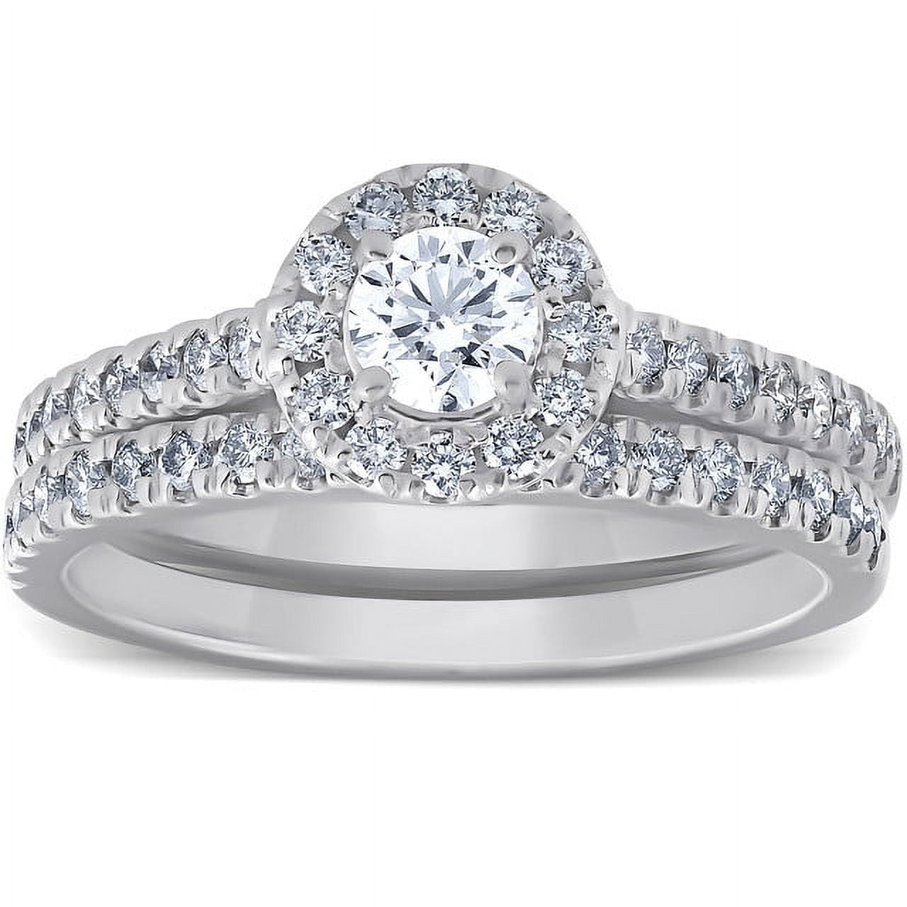 Eterna Jewel 1.5 Ct Round Cut Lab Created Solitaire Diamond Ring - 14K ...