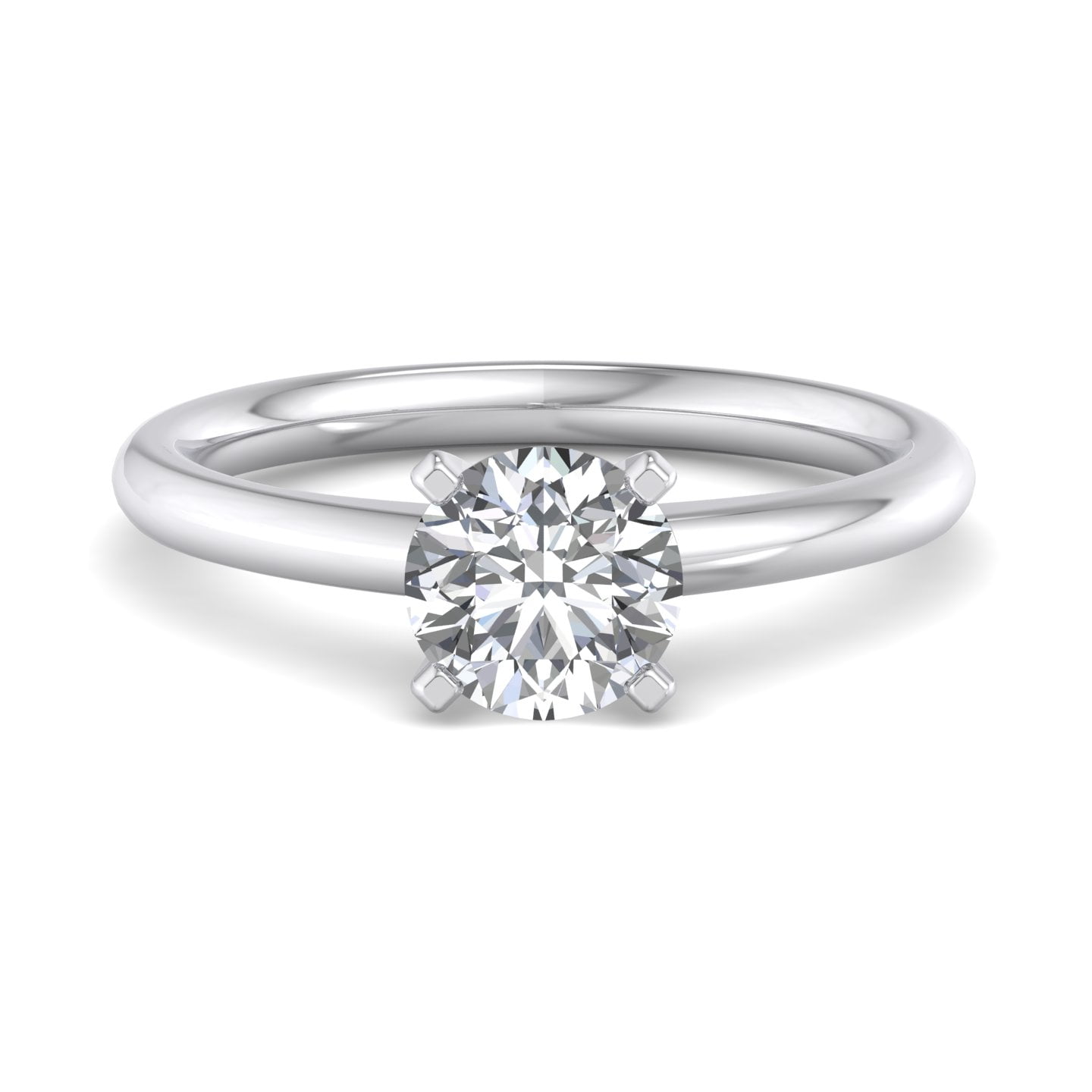 Eterna Jewel 1.58 Ct Lab Created Diamond Engagement Ring for Women - Round Cut in 14K White Gold ...