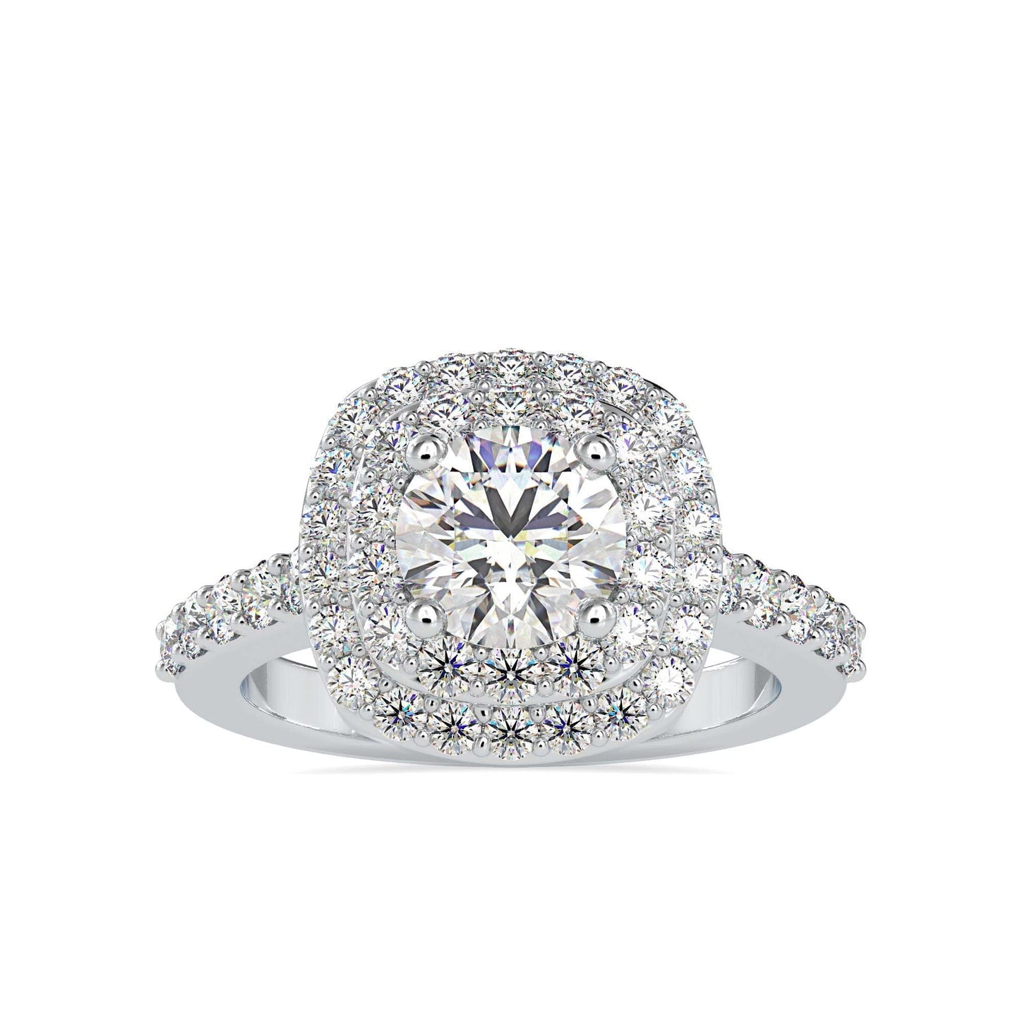 Eterna Jewel 1.58 Ct Round Cut Lab Created Diamond Engagement Ring ...