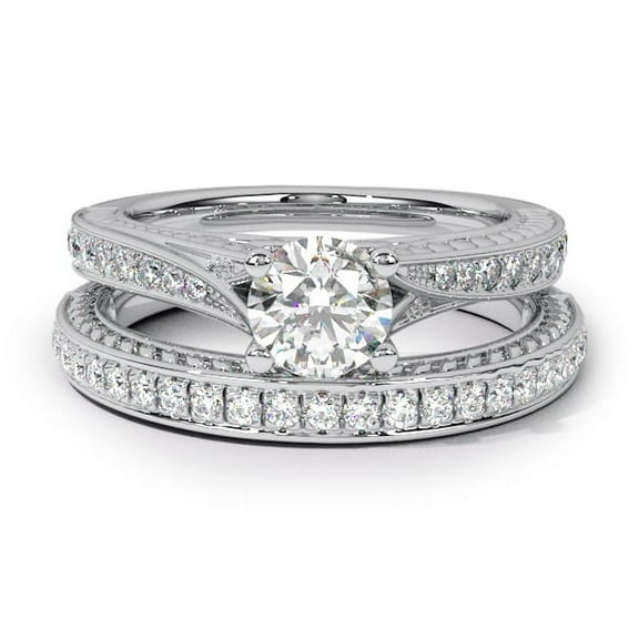 Eterna Jewel 2 Ct Round Cut Diamond Engagement Band for Women - Lab ...