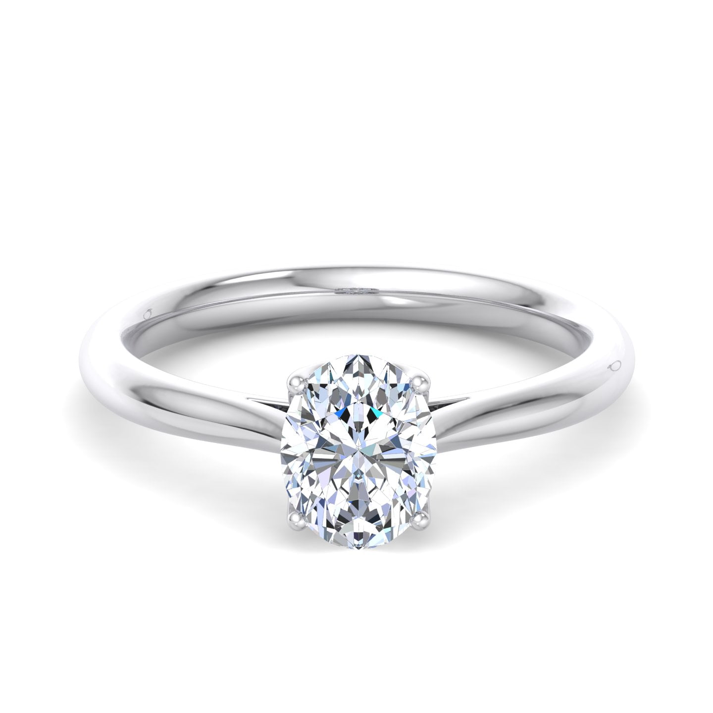 Eterna Jewel 1.6 Ct Lab Created Oval Cut Diamond Ring - 14K White Gold ...
