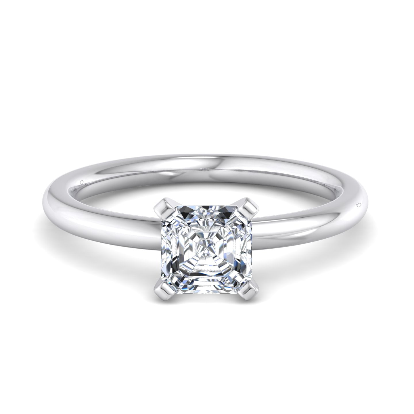 Eterna Jewel 1.69 Ct Asscher Cut Solitaire Engagement Ring - Lab Created Diamond in 14K White ...