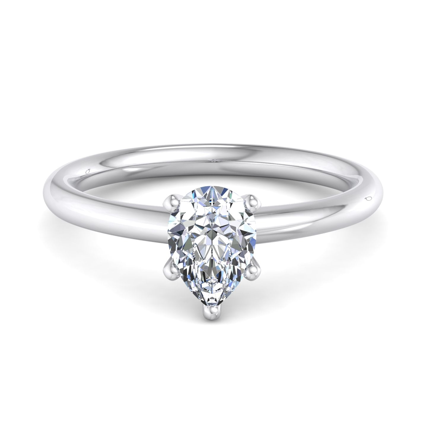 Eterna Jewel 1.69 Ct Lab Created Diamond Engagement Ring - Pear Cut Solitaire Ring - 14K White ...