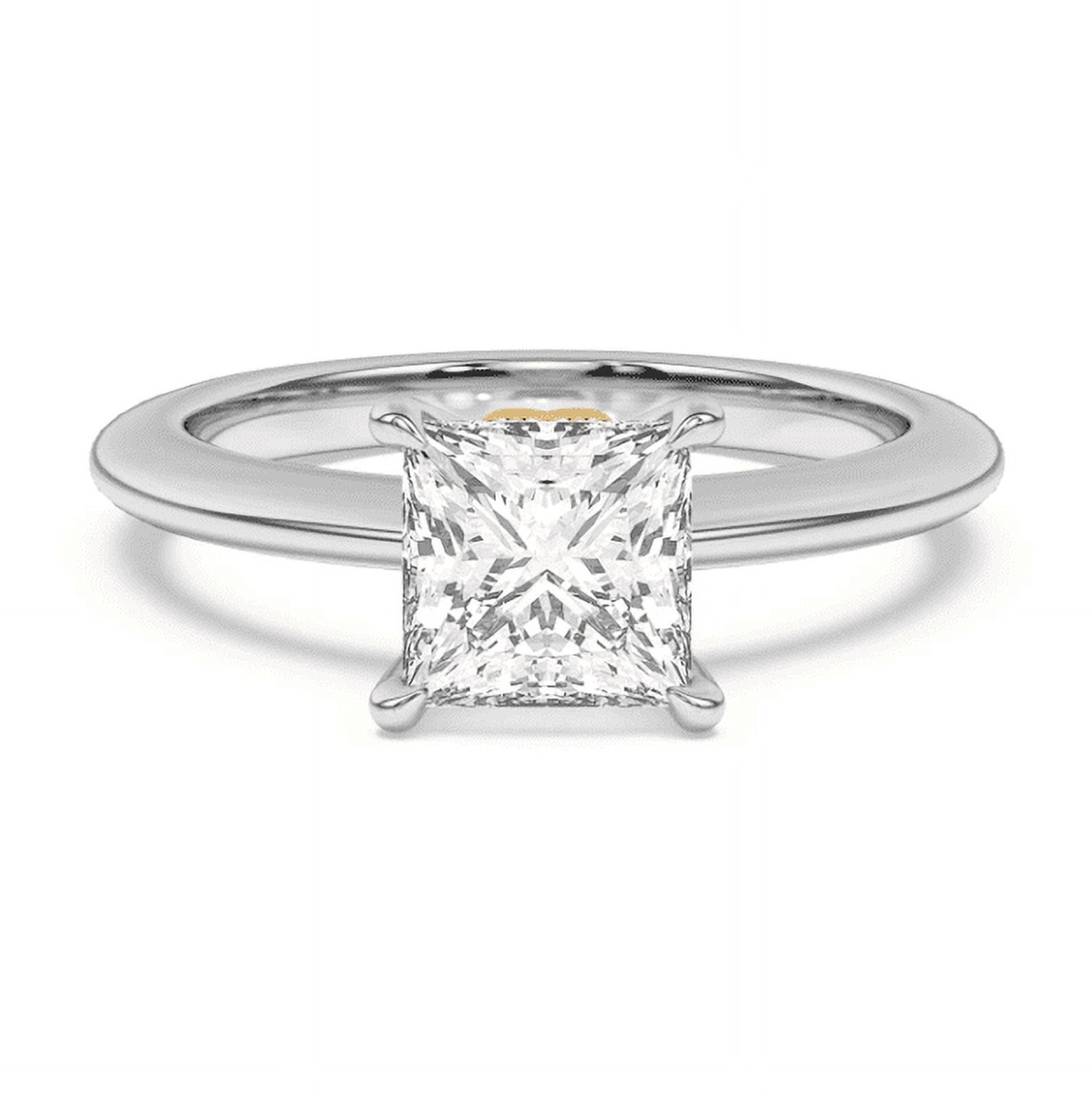 Eterna Jewel 1.69 Ct Lab Created Diamond Engagement Ring - Princess Cut 14K White Gold Over Ring ...