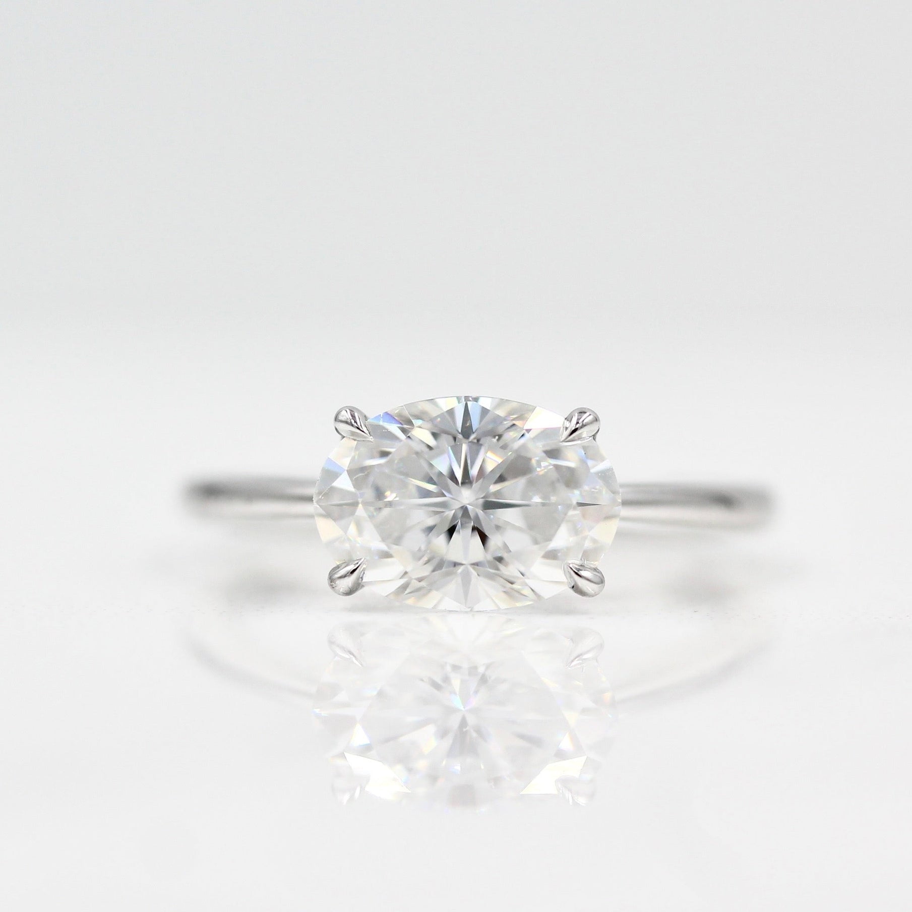 Eterna Jewel 1.69 Ct Oval Lab Created Diamond Engagement Ring - 14K ...