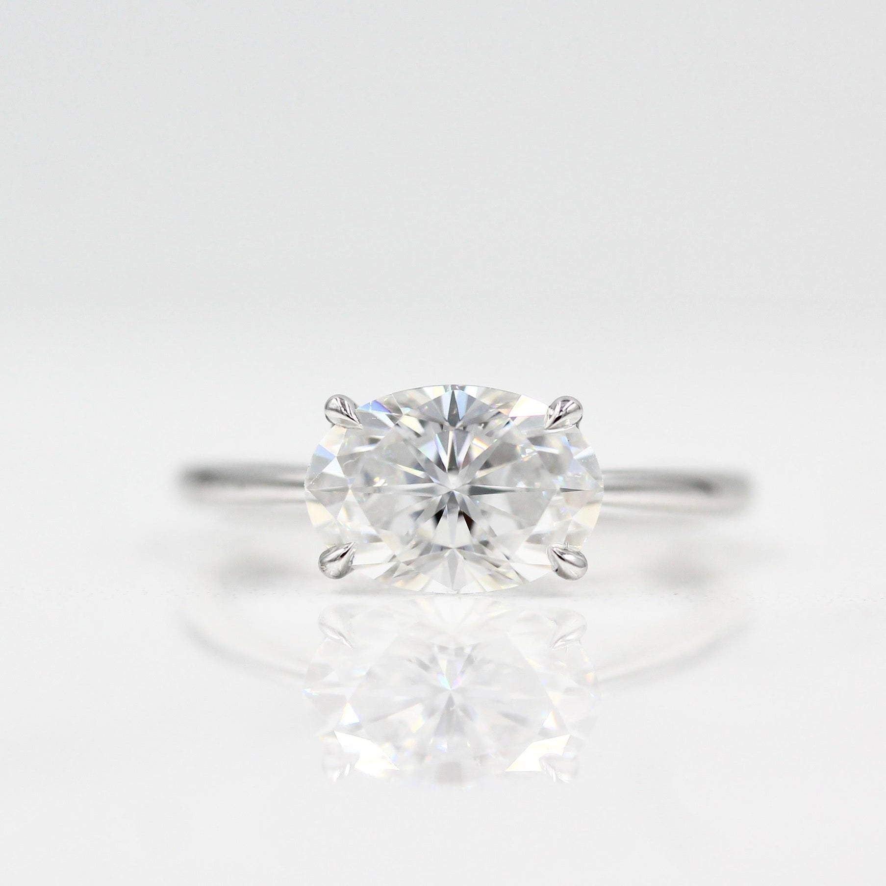 Eterna Jewel 1.69 Ct Oval Lab Created Diamond Engagement Ring - 14K ...