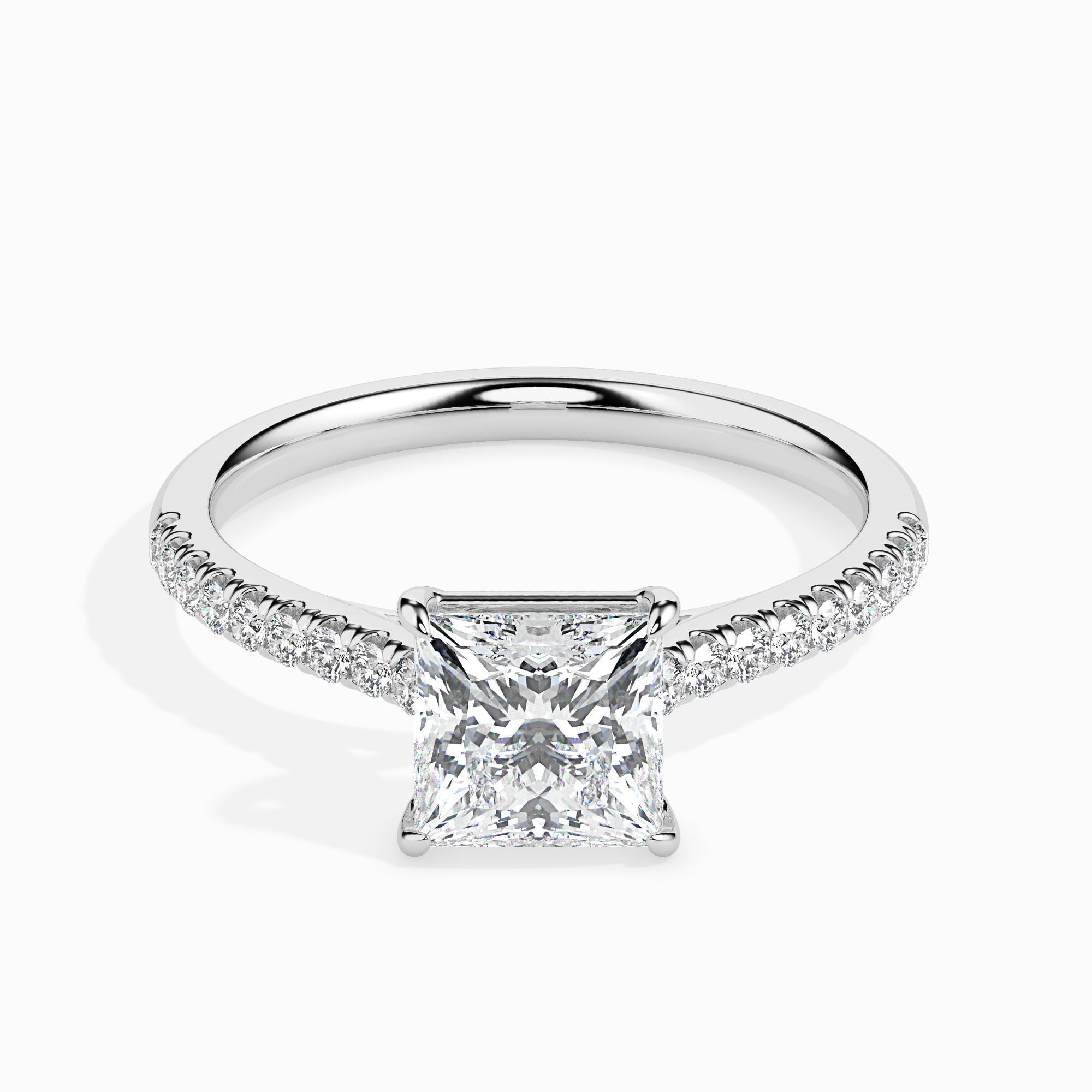 Eterna Jewel 1.69 Ct Princess Cut Lab Created Diamond Ring - 14K White Gold Over - Elegant ...