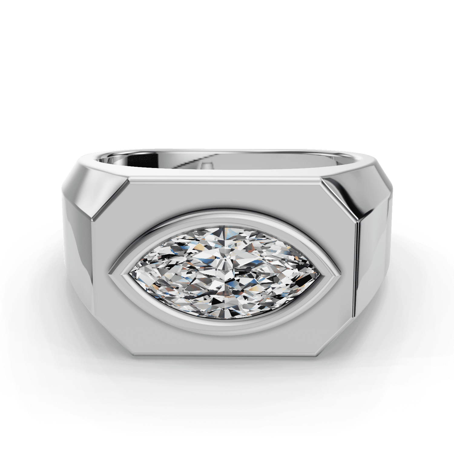 Eterna Jewel 1.7 Ct Marquise Cut Lab Created Diamond Ring - 14K White ...