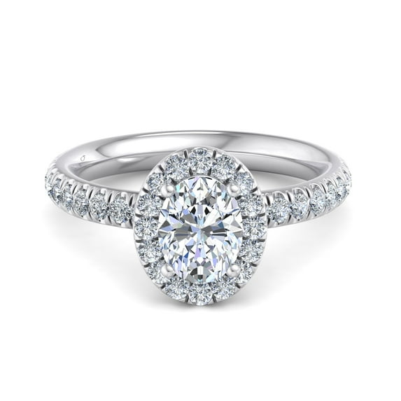Eterna Jewel 1.7 Ct Oval Cut Lab Created Diamond Halo Engagement Ring ...