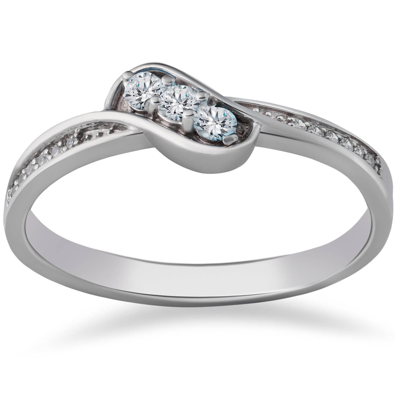 Eterna Jewel 1.8 Ct Round Cut Lab Simulated Diamond Ring - 14K White Gold Plated Crossover ...