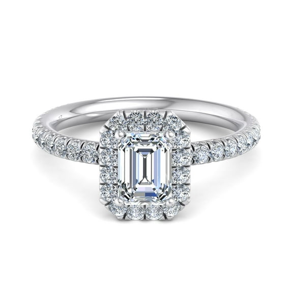 Eterna Jewel 1.7 Ct Emerald Cut Lab Created Diamond Ring - 14K White ...