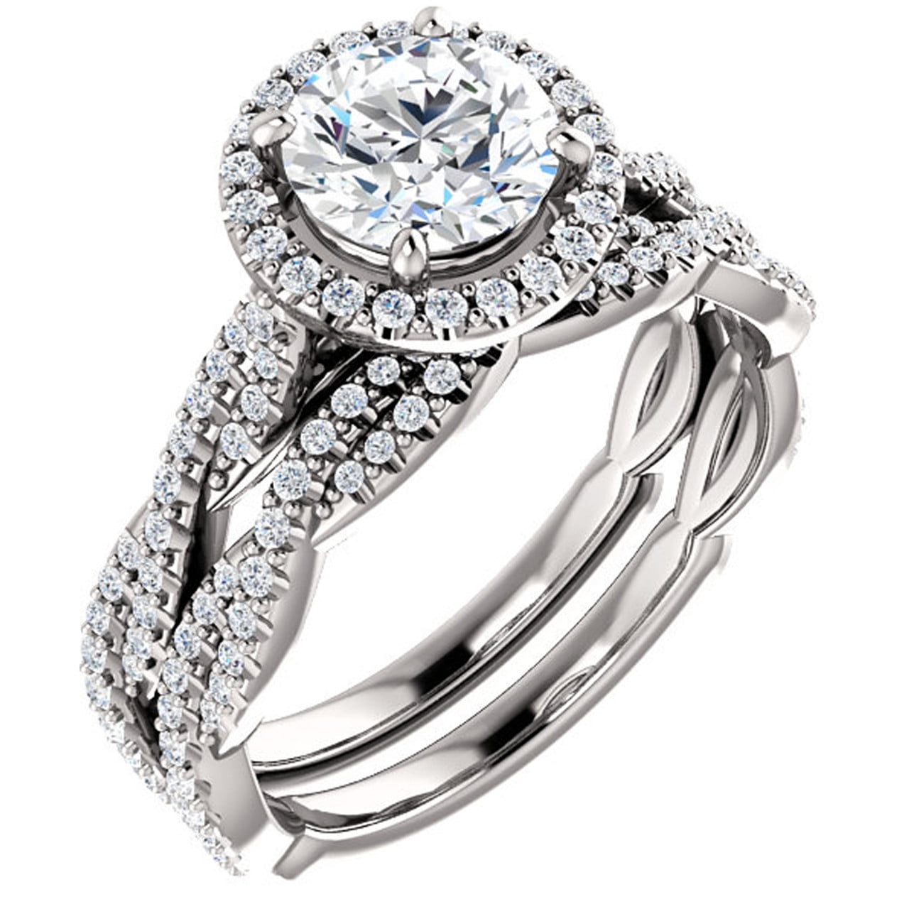 Eterna Jewel 1.9 Ct Oval Cut Lab Created Diamond Engagement Ring - 14K ...