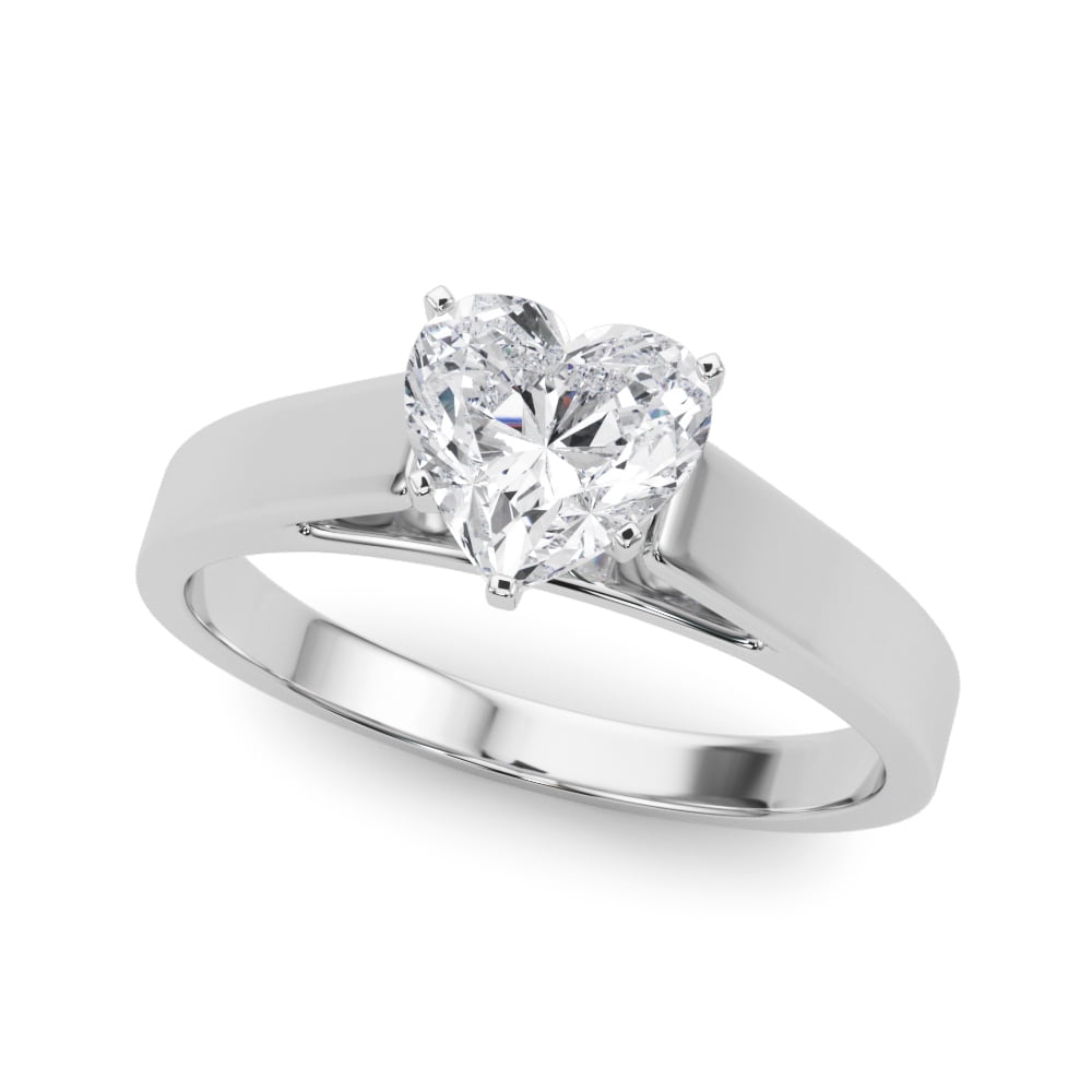 Eterna Jewel 14K White Gold Over 1.5 Ct Heart Cut Lab Created Diamond ...