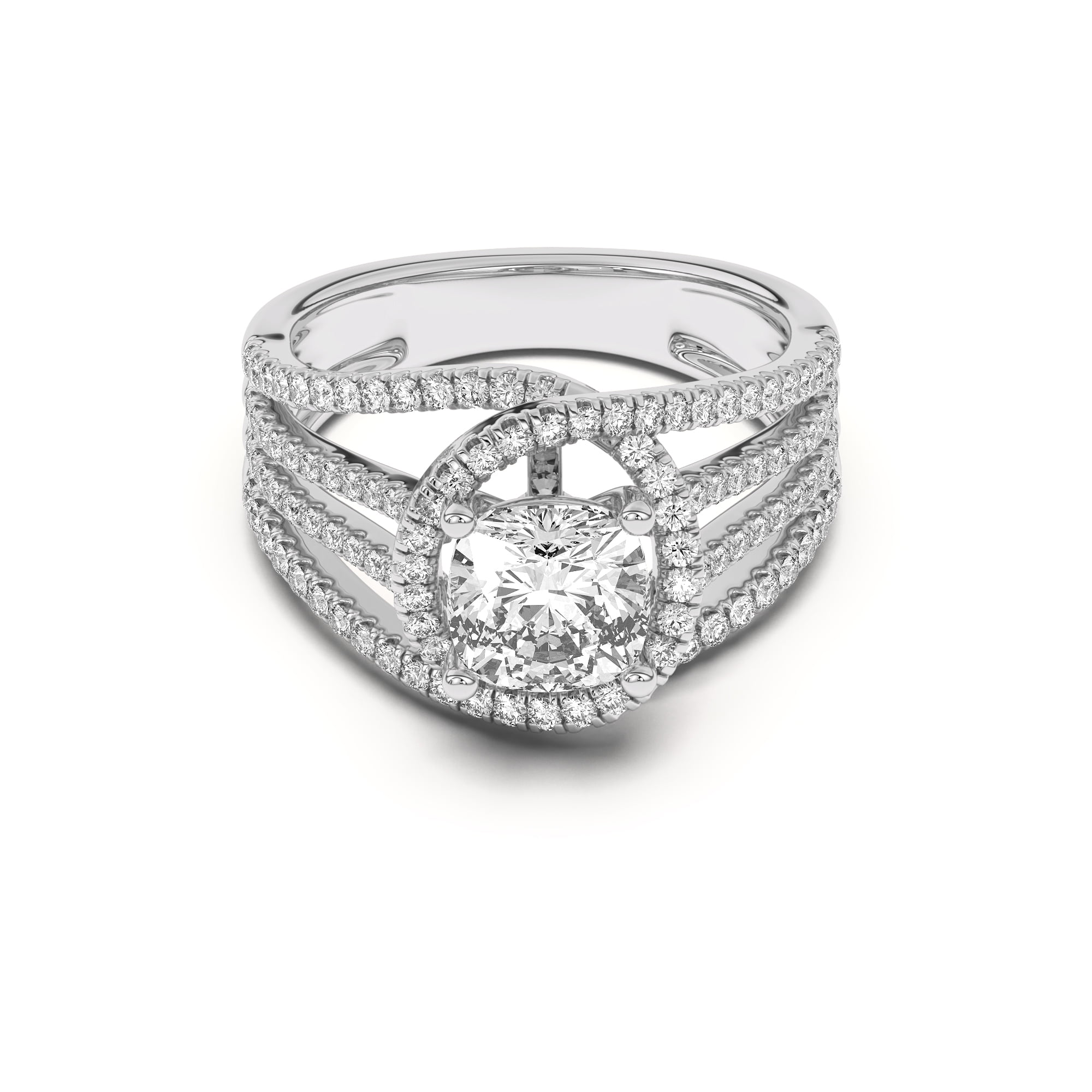 Eterna Jewel 14K White Gold Over 1.6 Ct Cushion Cut Lab Created Diamond ...