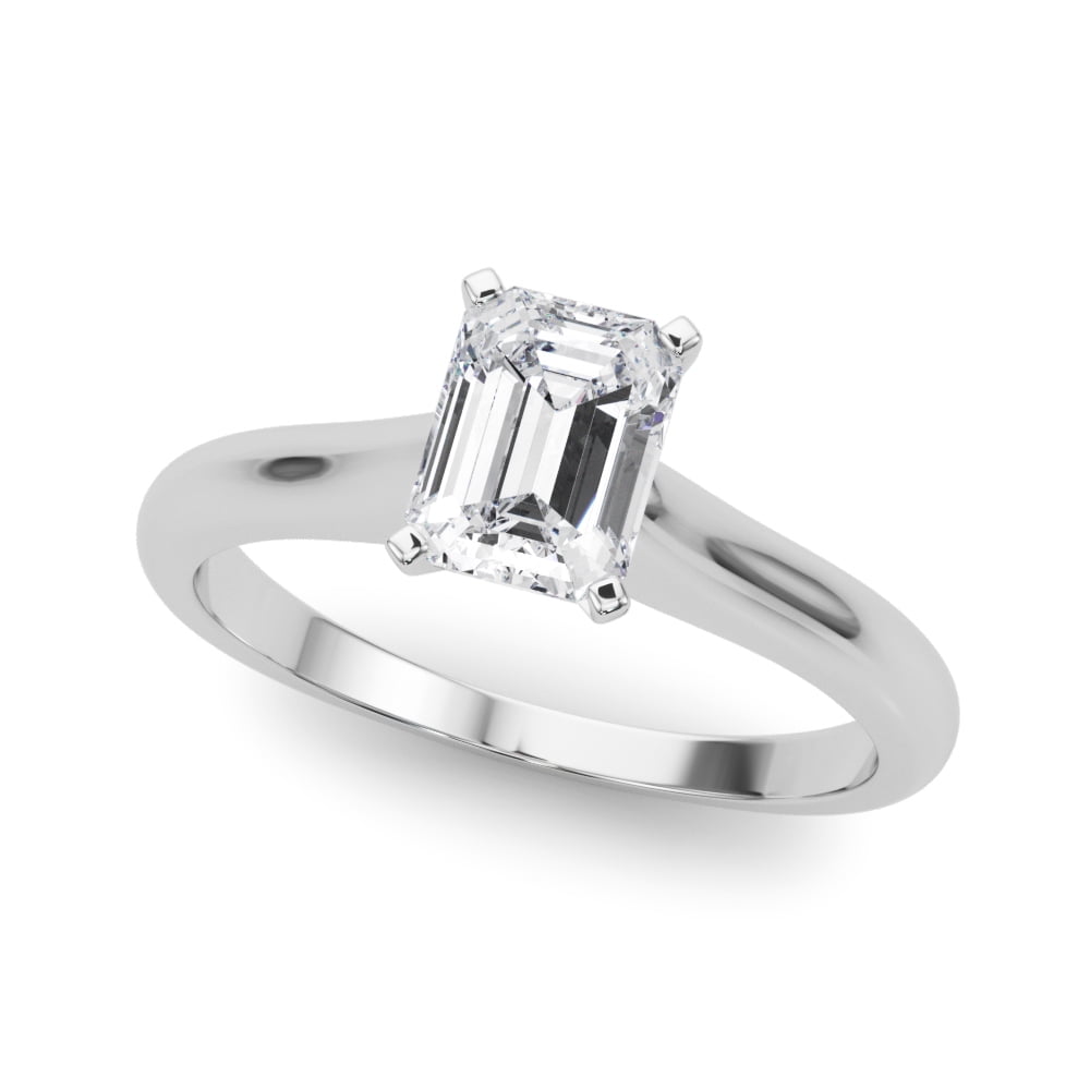 Eterna Jewel 14K White Gold Over 1.7 Ct Emerald Cut Diamond Ring - Lab ...