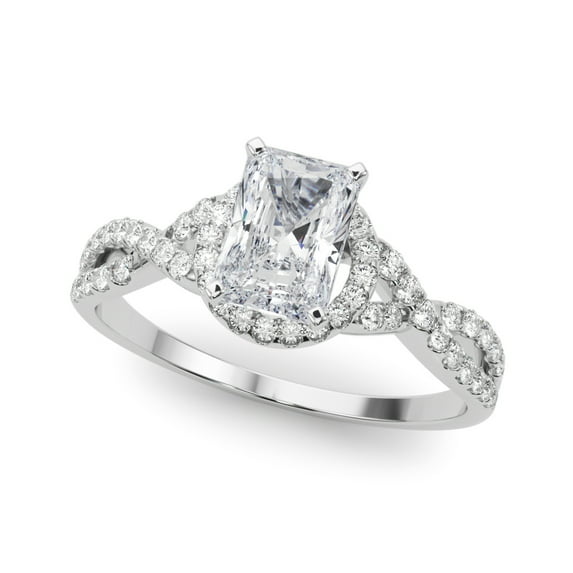 Eterna Jewel 14K White Gold Over Engagement Ring - 1.8 Ct Radiant Cut ...