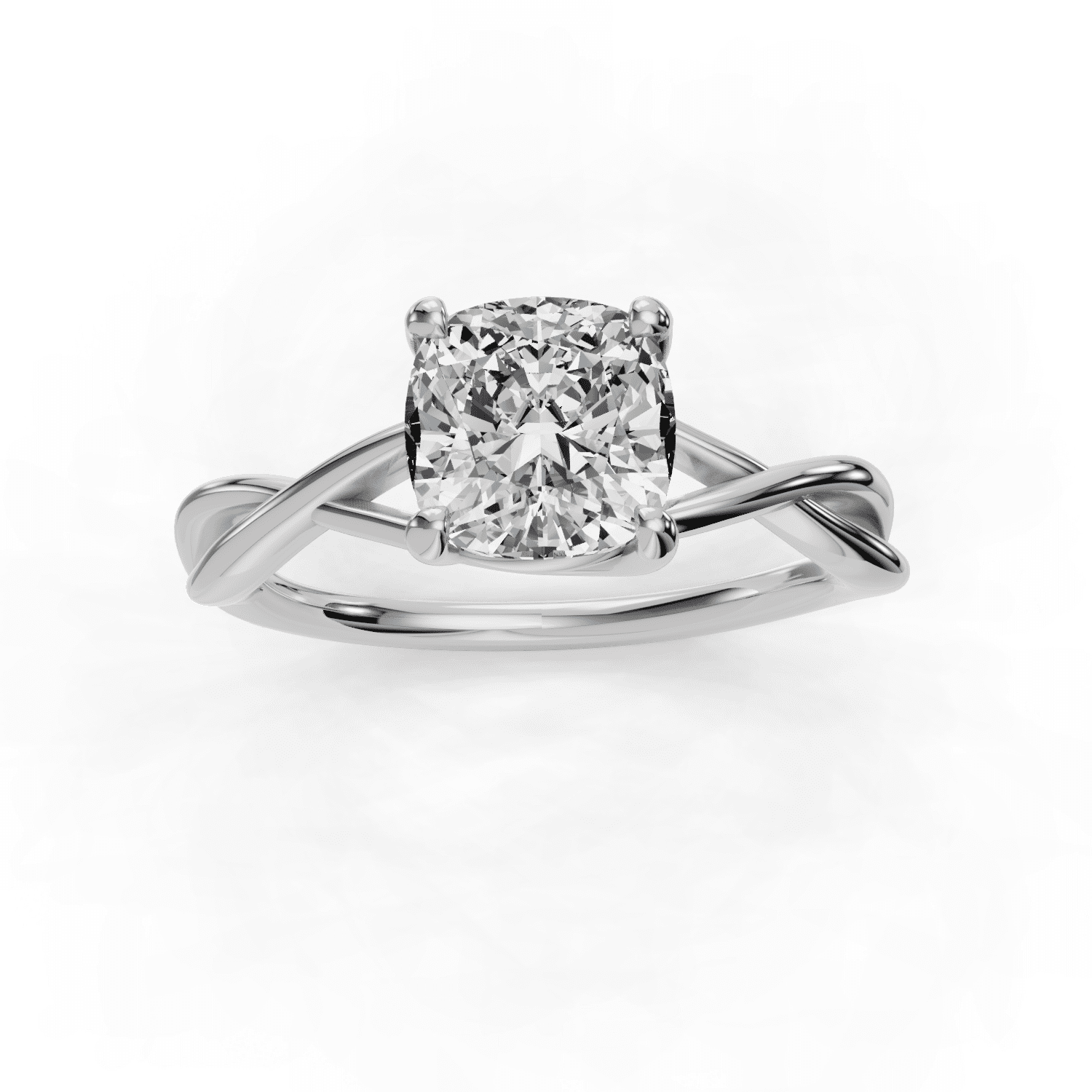Eterna Jewel 14K White Gold Over Ring - 1.6 Ct Cushion Cut Lab Created ...