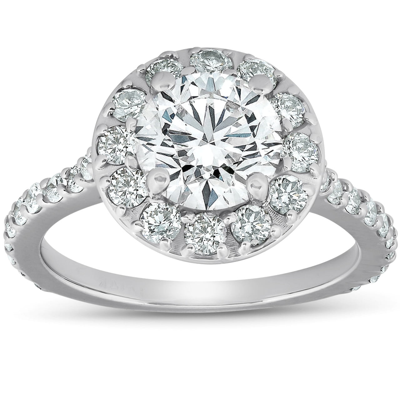 Eterna Jewel 14K White Gold Plated Engagement Ring – 1.6 Ct Lab Created ...