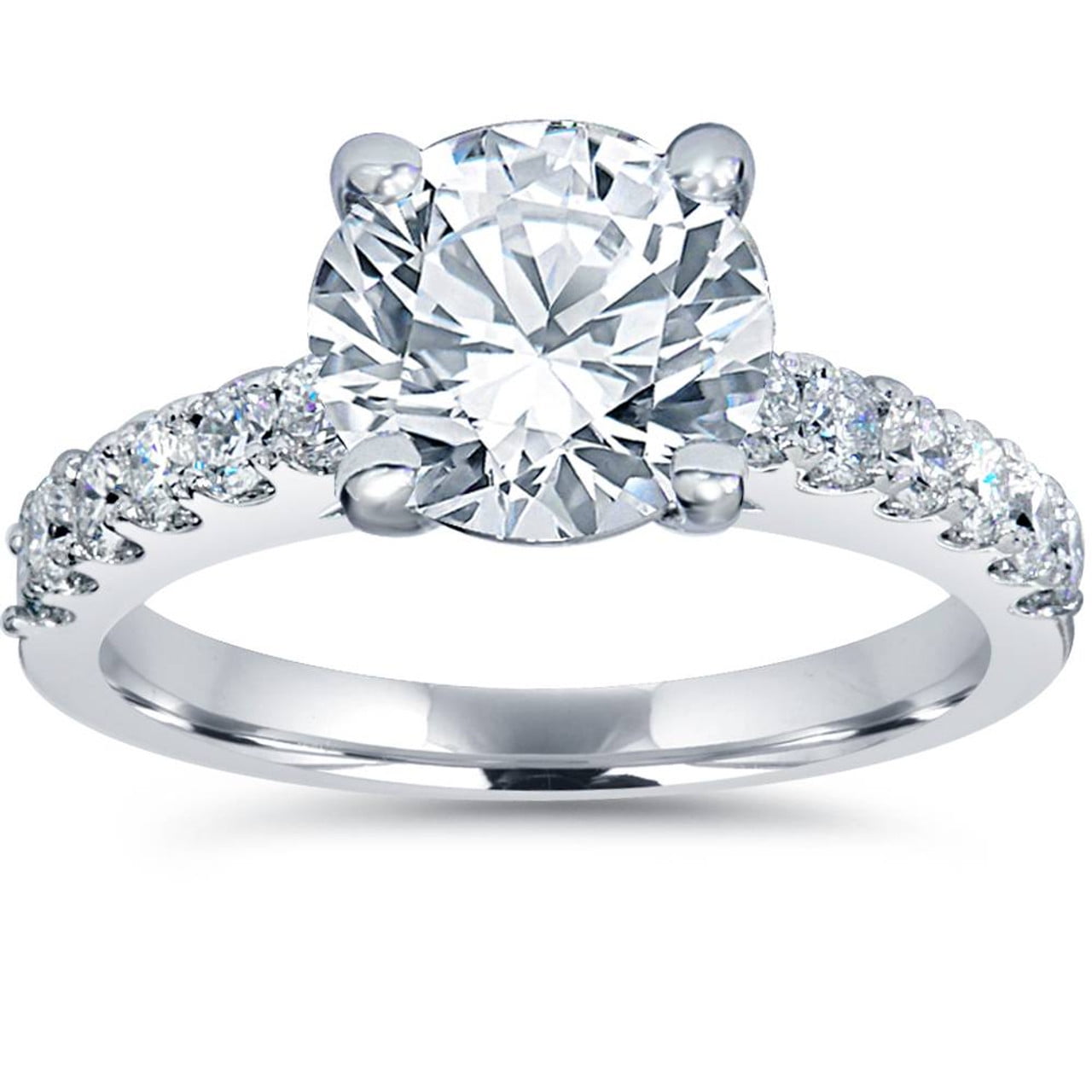 Eterna Jewel 14K White Gold Plated Ring - 1.3 Ct Round Cut Lab Created ...