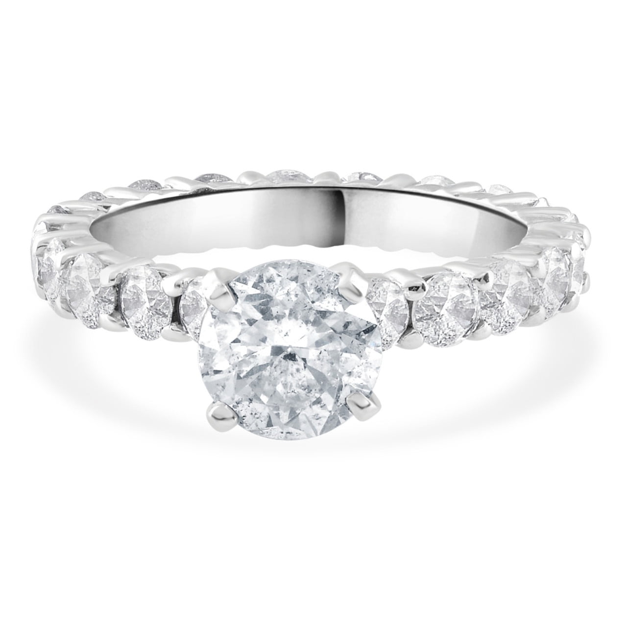 Eterna Jewel 14K White Gold Plated Ring - 1.5 Ct Heart Cut Solitaire ...