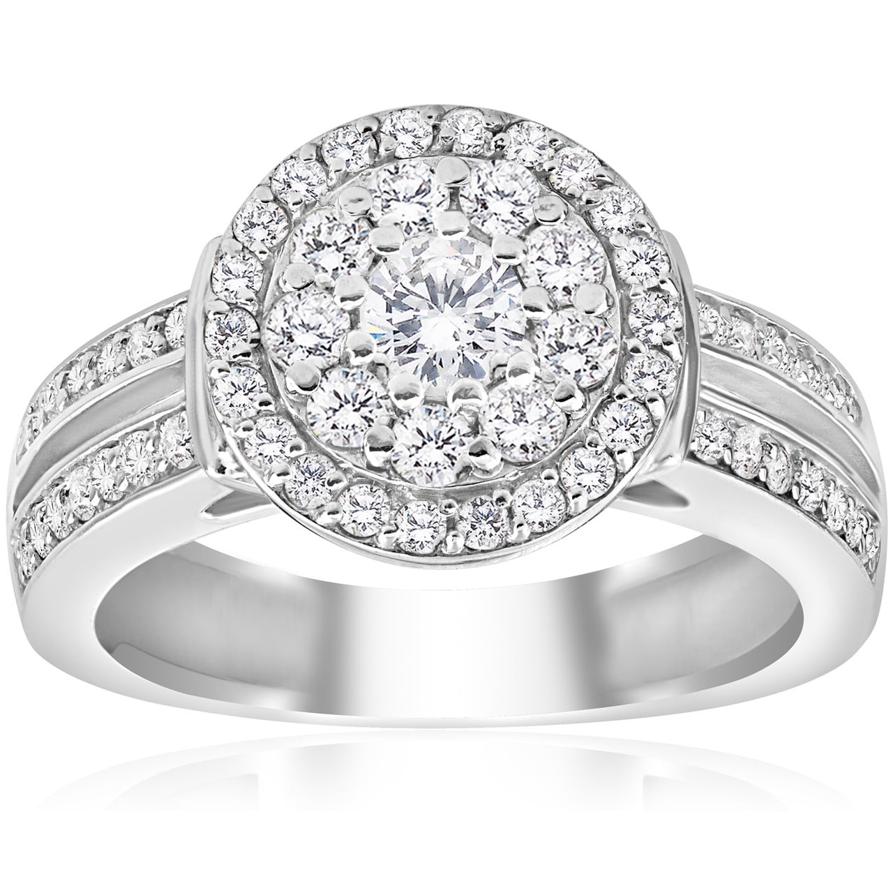Eterna Jewel 14K White Gold Plated Ring - 2 Ct Asscher Cut Diamond ...