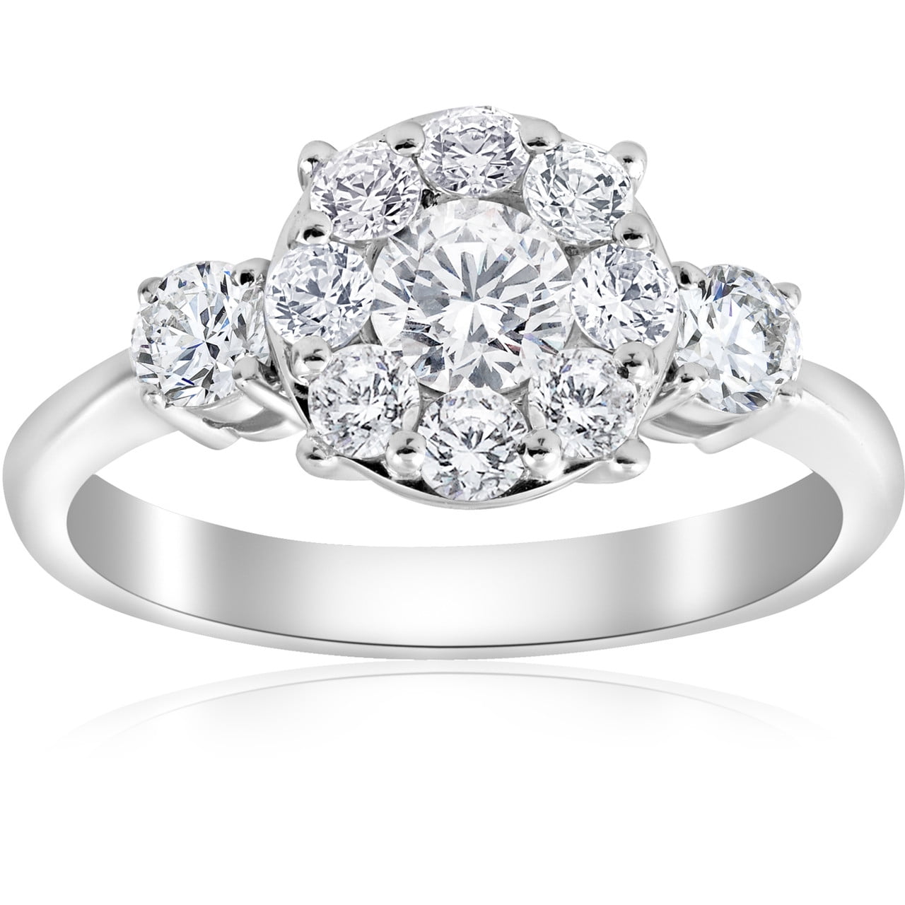 Eterna Jewel 2.1 Ct Princess Cut Lab Created Diamond Hidden Halo ...