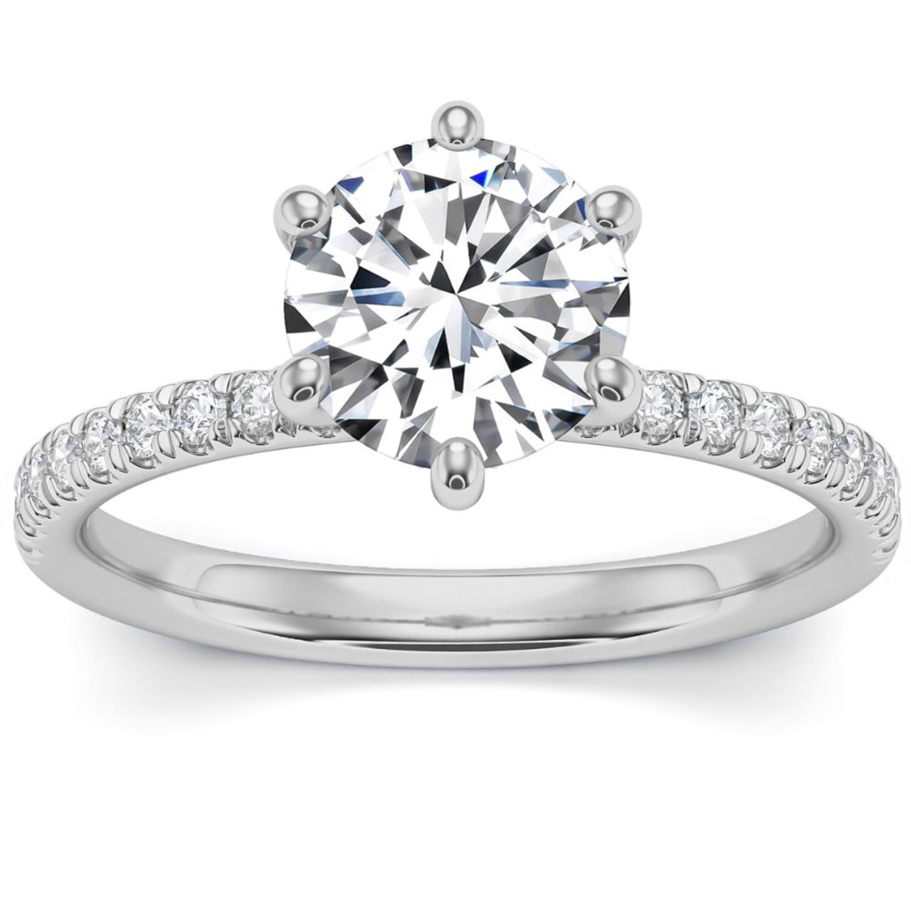 Eterna Jewel 2.3 Ct Radiant Cut Lab Created Diamond Ring - 14K White ...