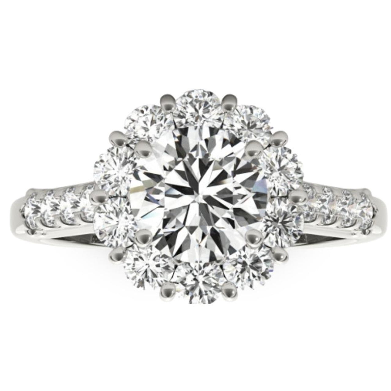 Eterna Jewel 2 Ct Engagement Ring – Round Cut Lab Created Diamond – 14K ...
