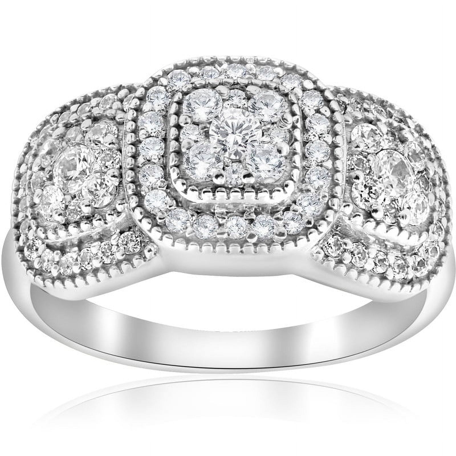 Eterna Jewel 3 Ct Round Cut Lab Created Diamond Ring - 14K White Gold ...