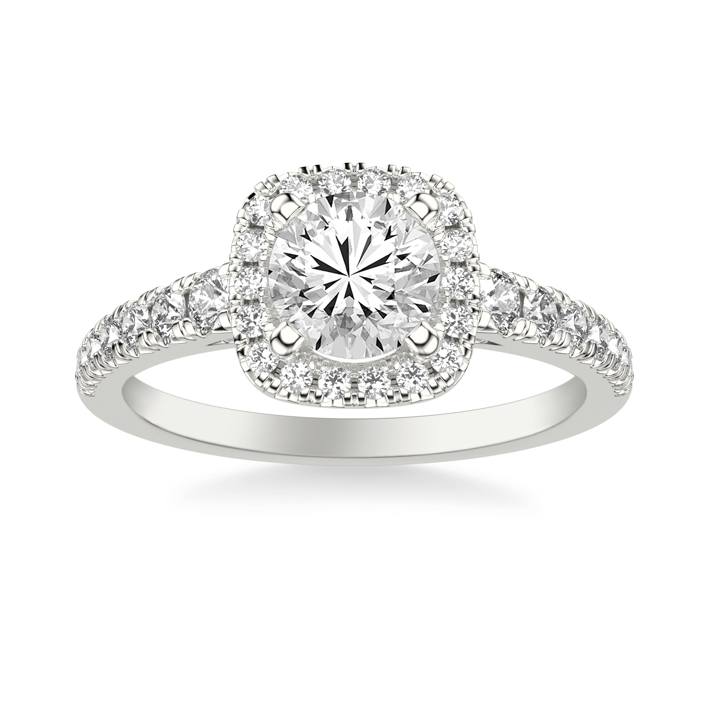Eterna Jewel Halo Engagement Ring - 1.5 Ct Round Cut Lab Created ...